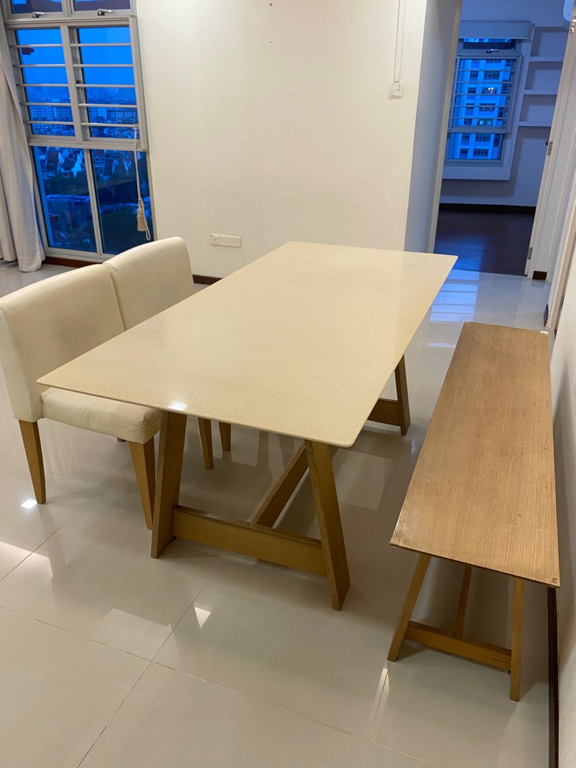 Cellini Caesarstone Dining Table Set, Furniture & Home Living ...