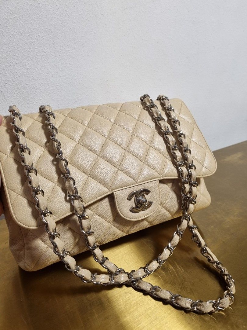 Chanel Classic Jumbo Beige SHW, Luxury, Bags & Wallets on Carousell