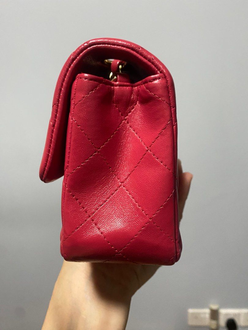 Chanel Red mini rectangular, Luxury, Bags & Wallets on Carousell