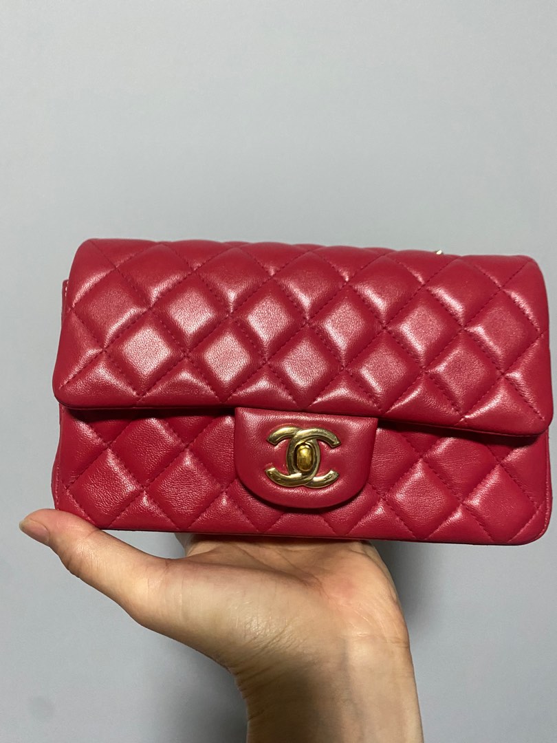 Chanel Red mini rectangular, Luxury, Bags & Wallets on Carousell