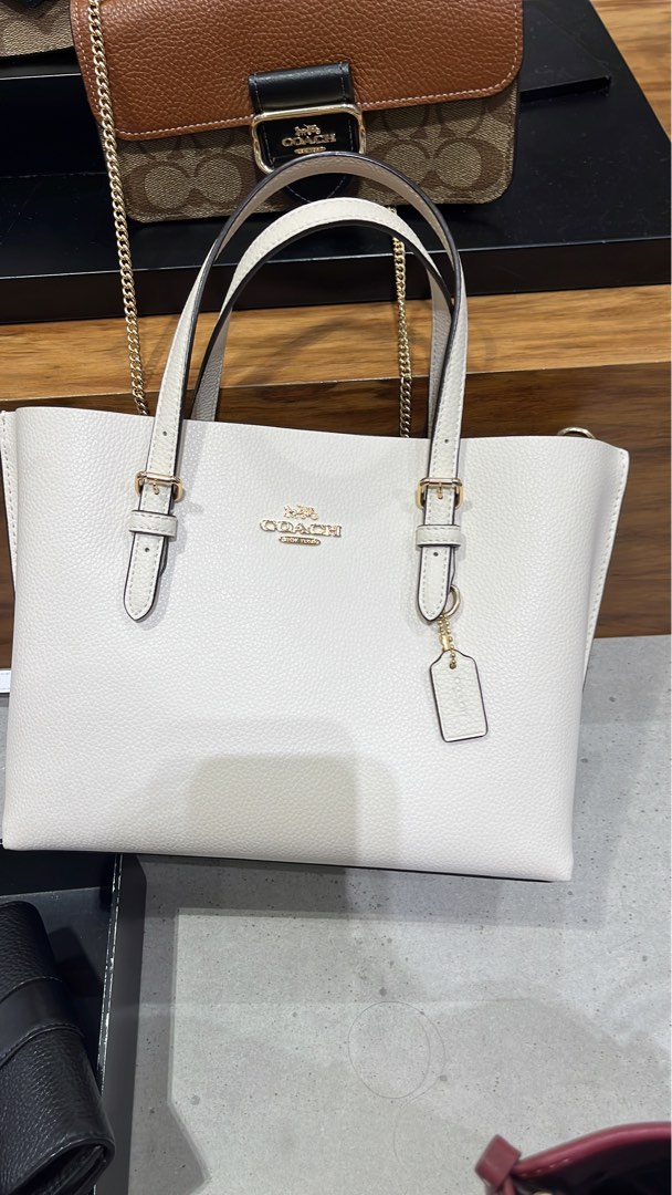 Coach C4084 Chalk Light Saddle Lth Mollie 25, Luxury, Bags & Wallets on ...