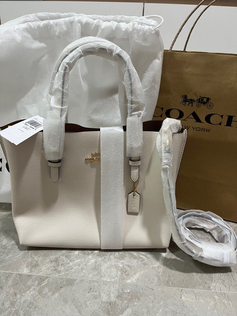 Coach C4084 Chalk Light Saddle Lth Mollie 25, Luxury, Bags & Wallets on ...