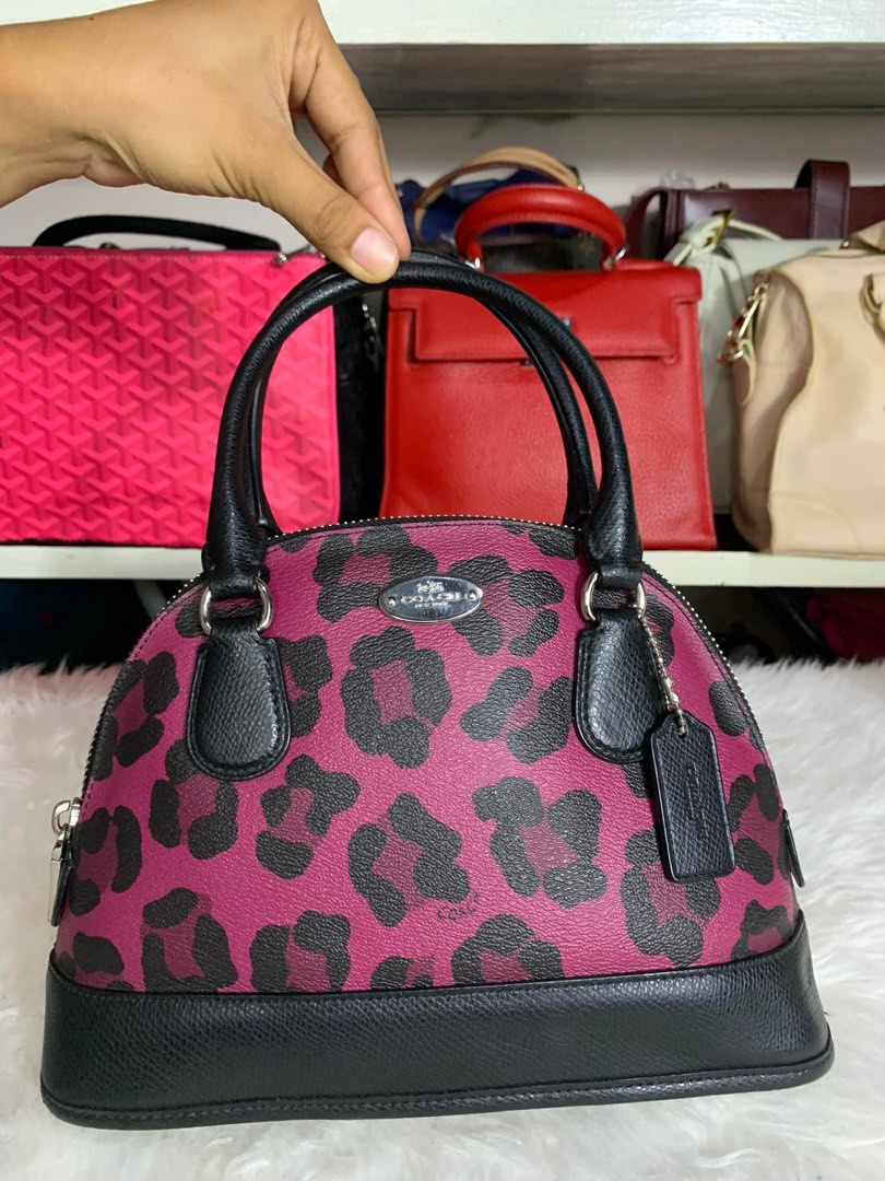 Original Coach Cora Mini Dome Ocelot Leopard Satchel on Carousell