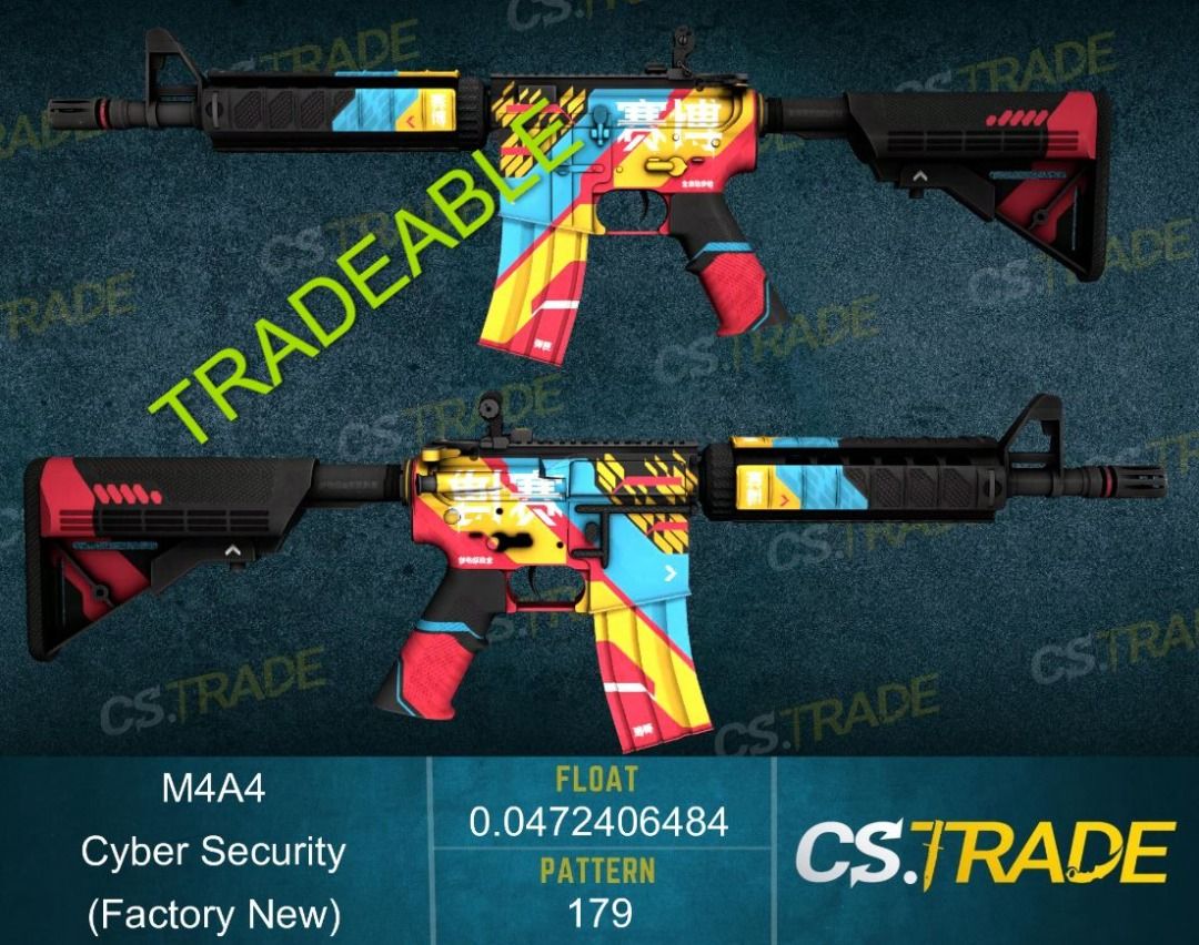 CSGO ★ M4A4 | Cyber Security (Factory New) ★ Skins, Video Gaming, Gaming Accessories, In-Game ...