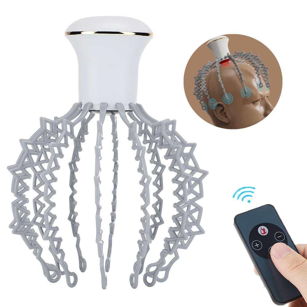 Electric 12-Octopus Claw Scalp Head Massager Wireless Vibration Anti ...