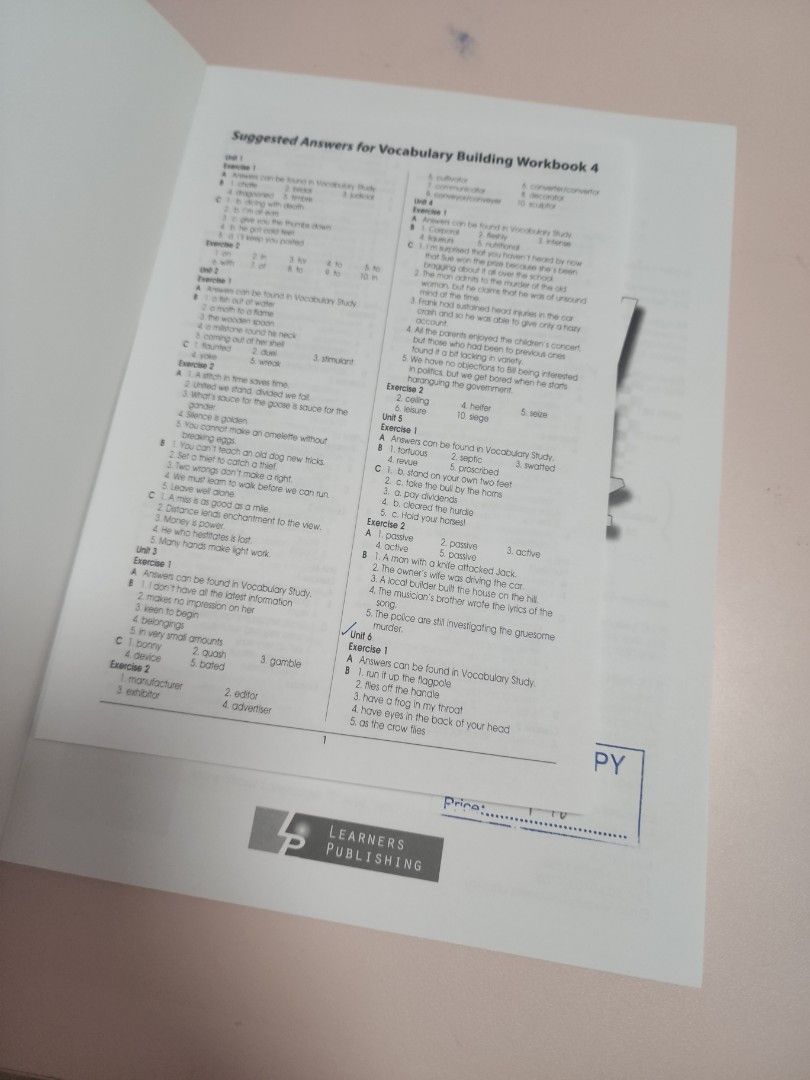 English vocabulary building workbook volume 4, Hobbies & Toys, Books ...