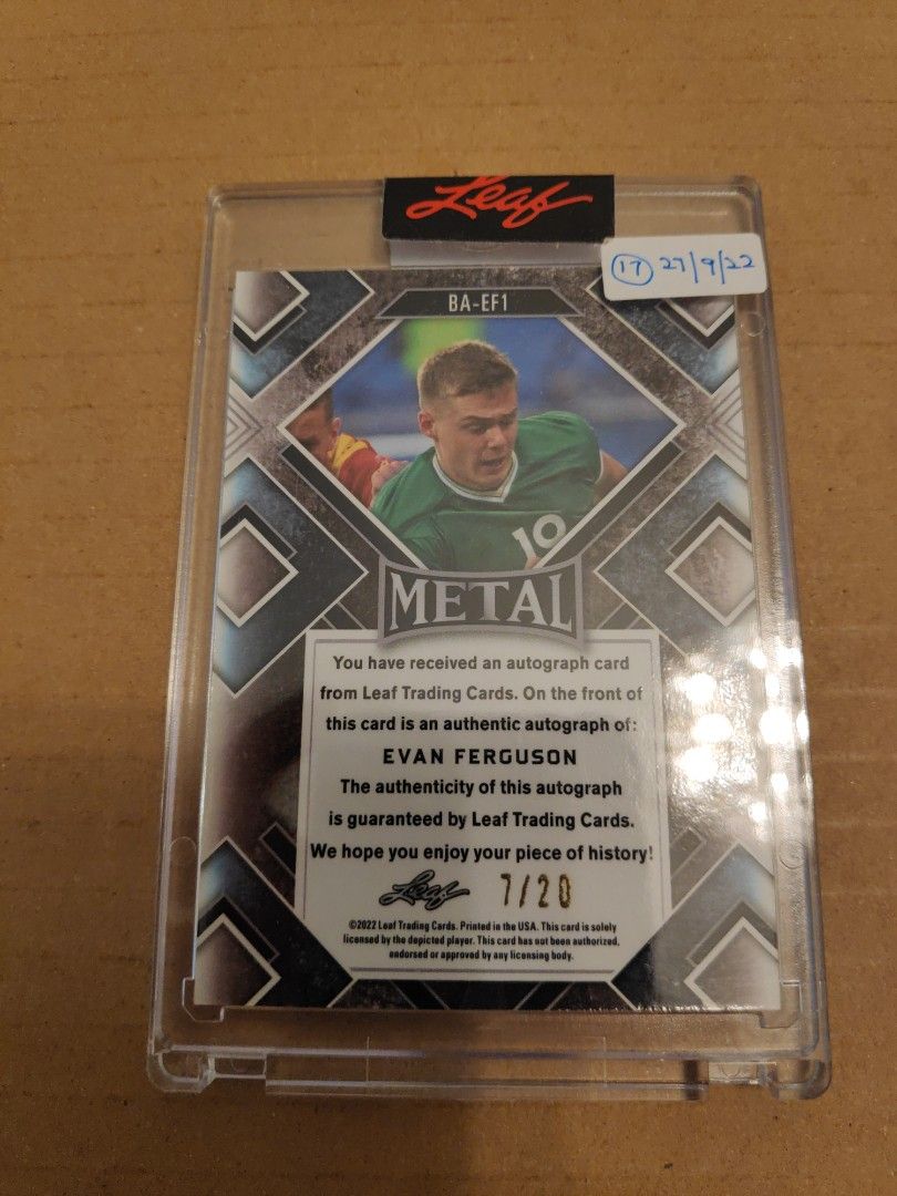 Evan Ferguson Autograph Card /20 Rare Genuine Authentic, Hobbies & Toys ...