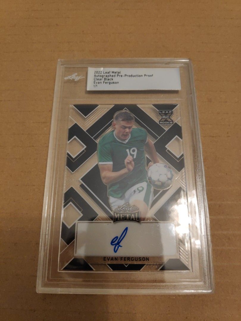 Evan Ferguson Autograph Preproduction Proof Transparent Soccer Card 1/1 ...