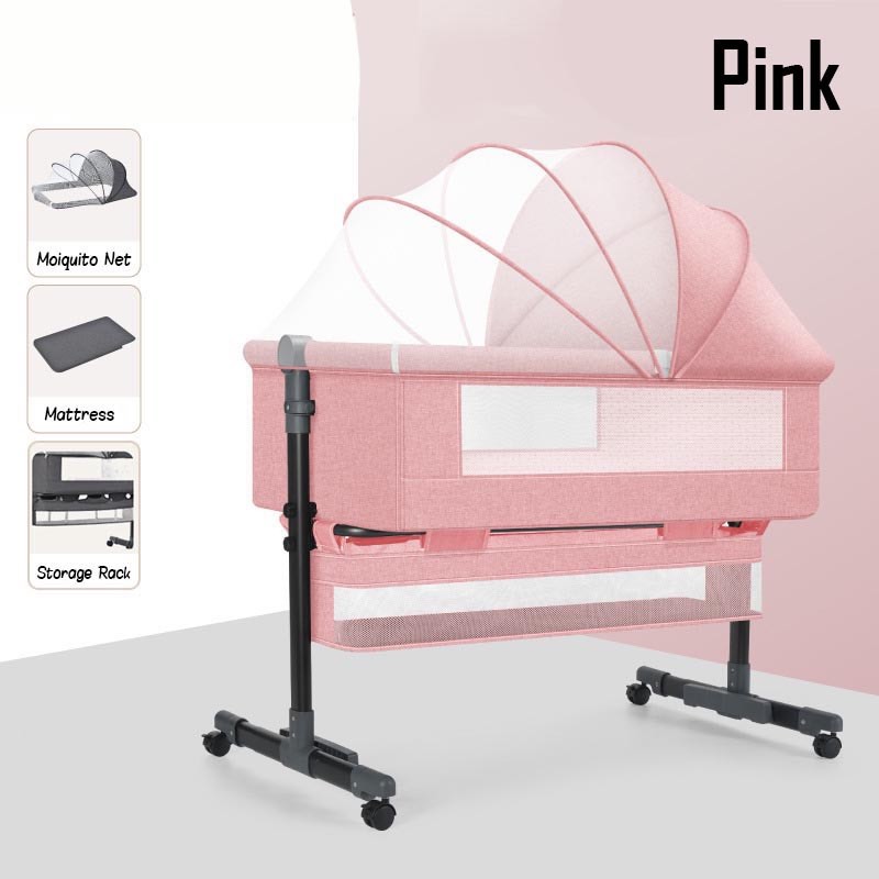 [Extra large ] Baby Cradle Crib Bed Height Adjustable Bed Safe Co ...