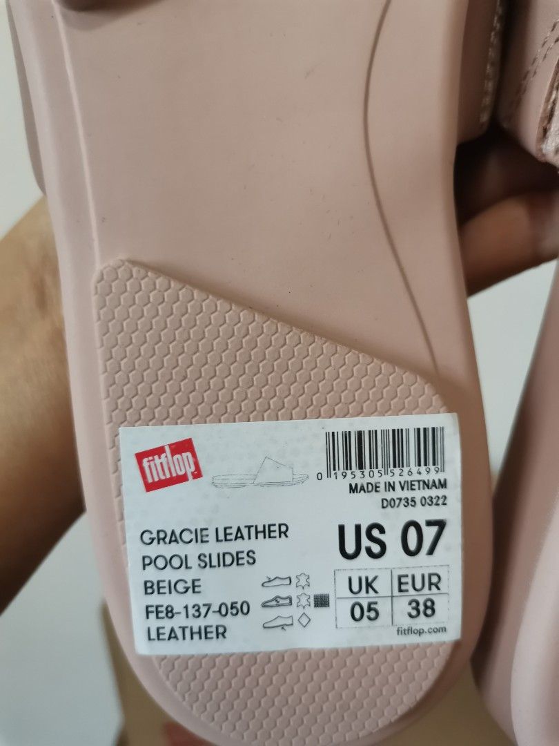 SALE Now 2k Fitflop Gracie Leather Pool Slides US7, Women's Fashion, Footwear, Flats & Sandals ...