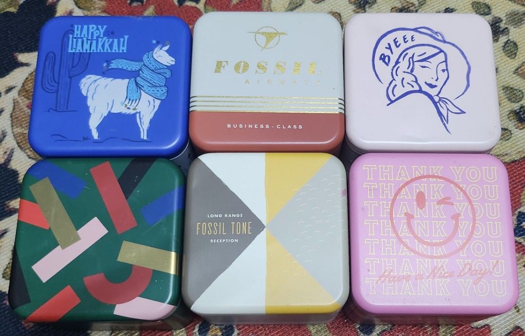 Fossil watch tin box, Hobbies & Toys, Collectibles & Memorabilia ...