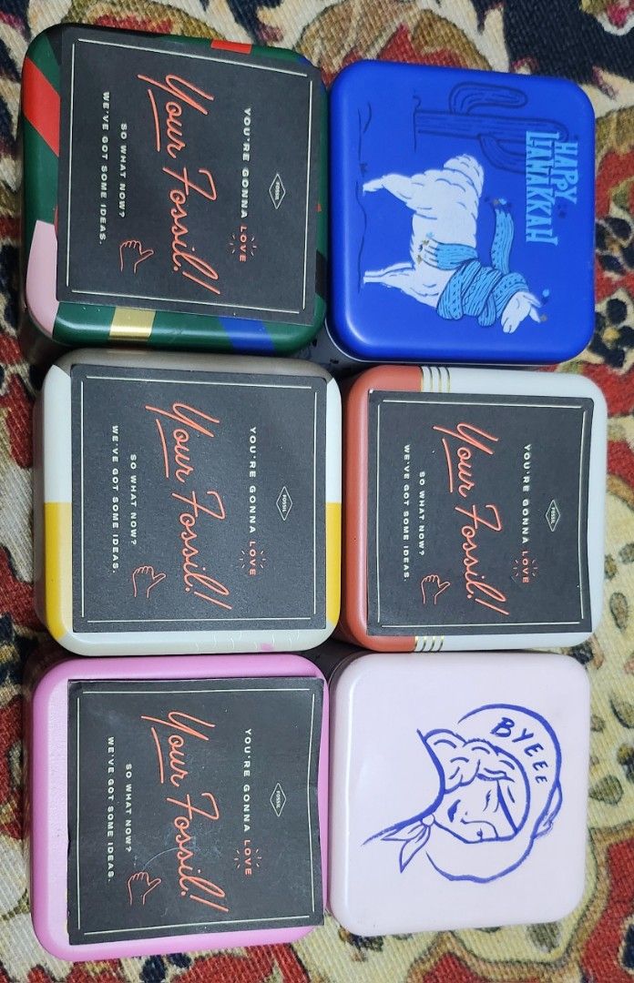 Fossil watch tin box, Hobbies & Toys, Collectibles & Memorabilia ...