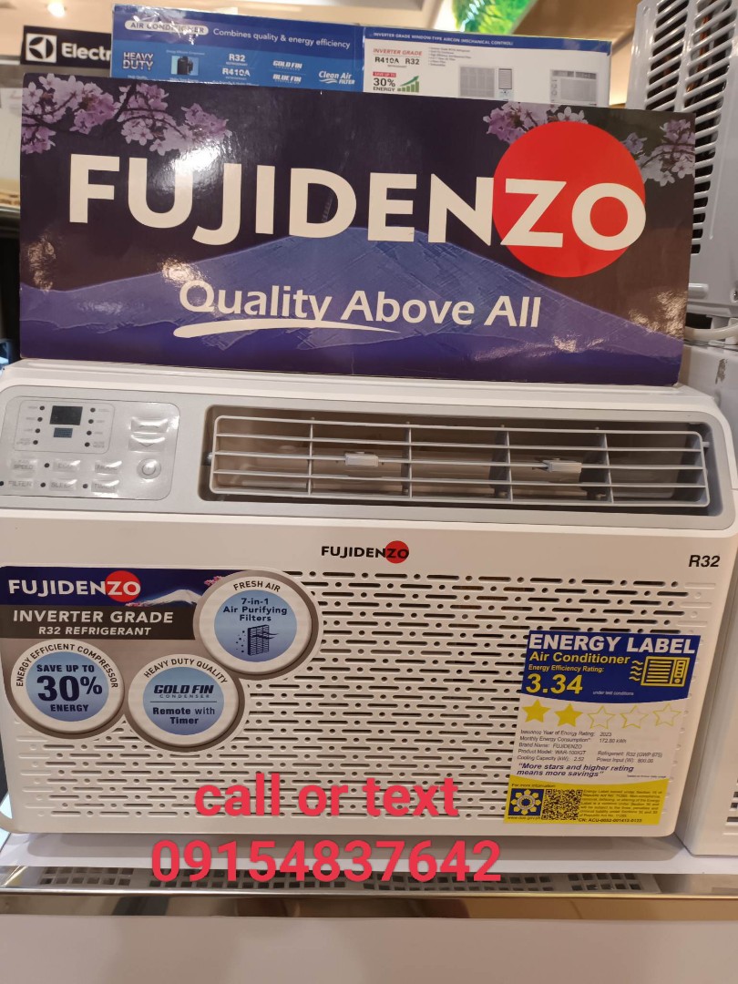 Fujidenzo window type aircon inverter grade & full dc inverter, TV ...