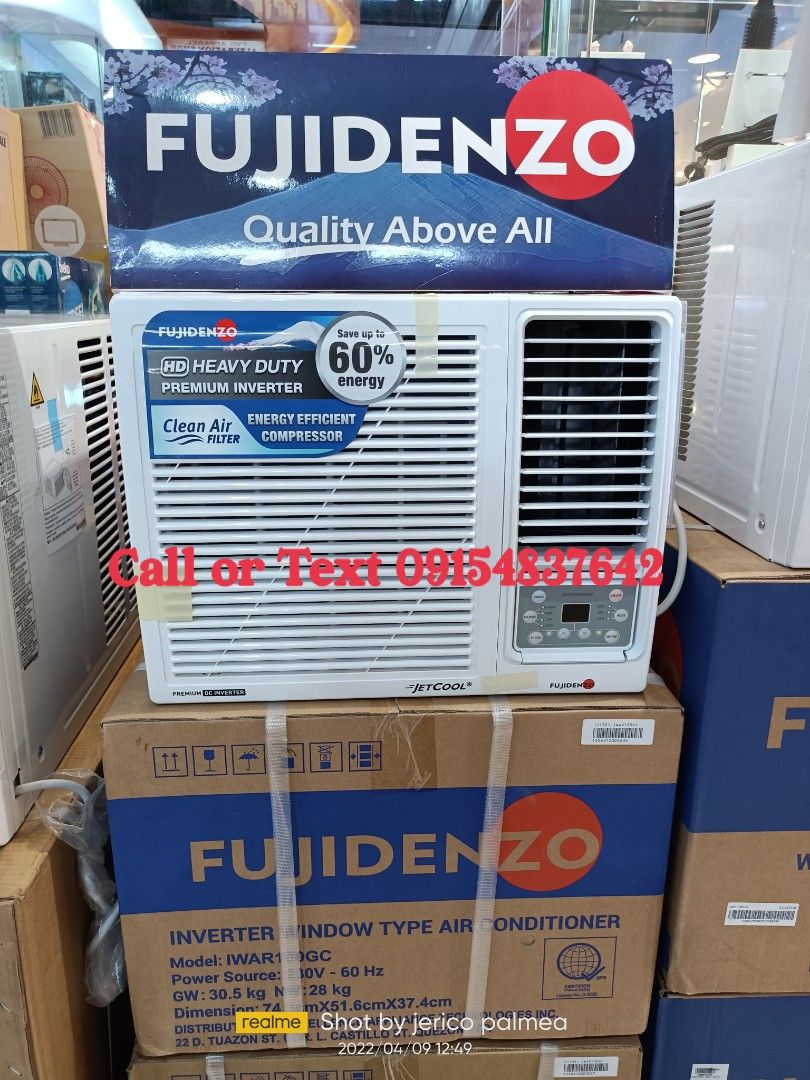 Fujidenzo window type aircon inverter grade & full dc inverter, TV ...
