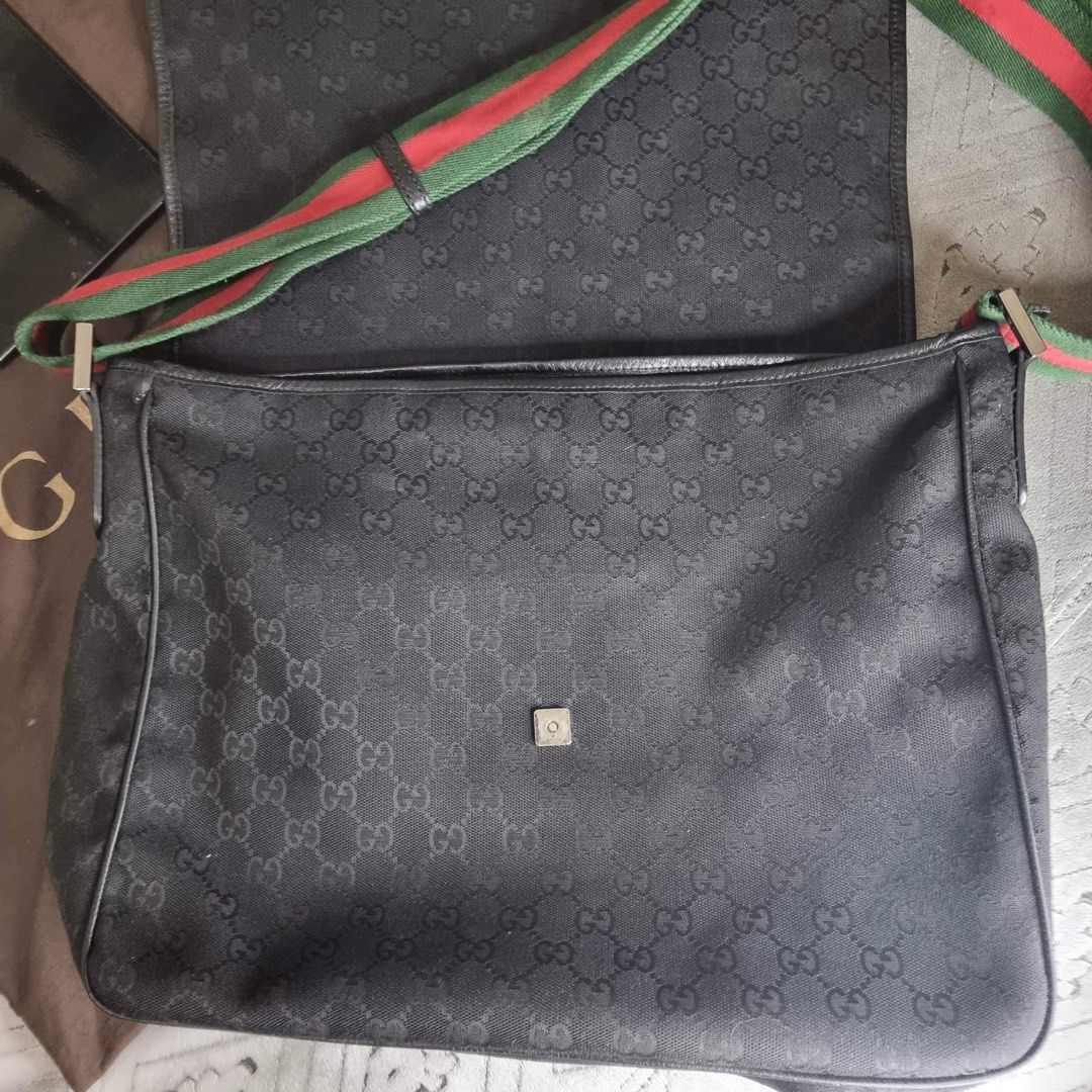 BUNDLE Gucci Black Web Messenger and Web Cap Bundle on Carousell
