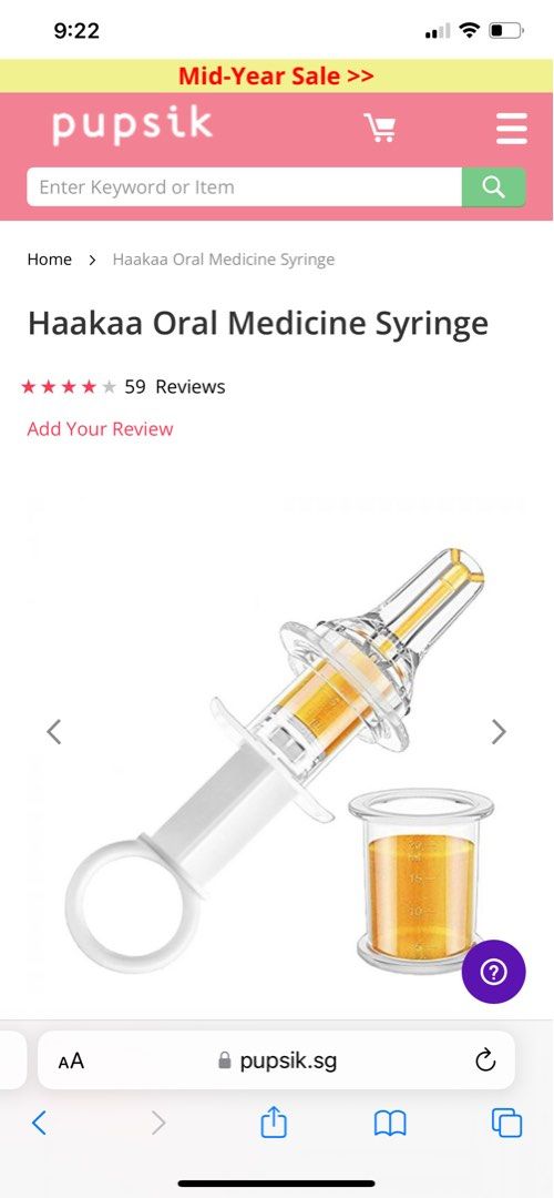 Haaka oral feeding/medicine syringe, Babies & Kids, Nursing & Feeding ...