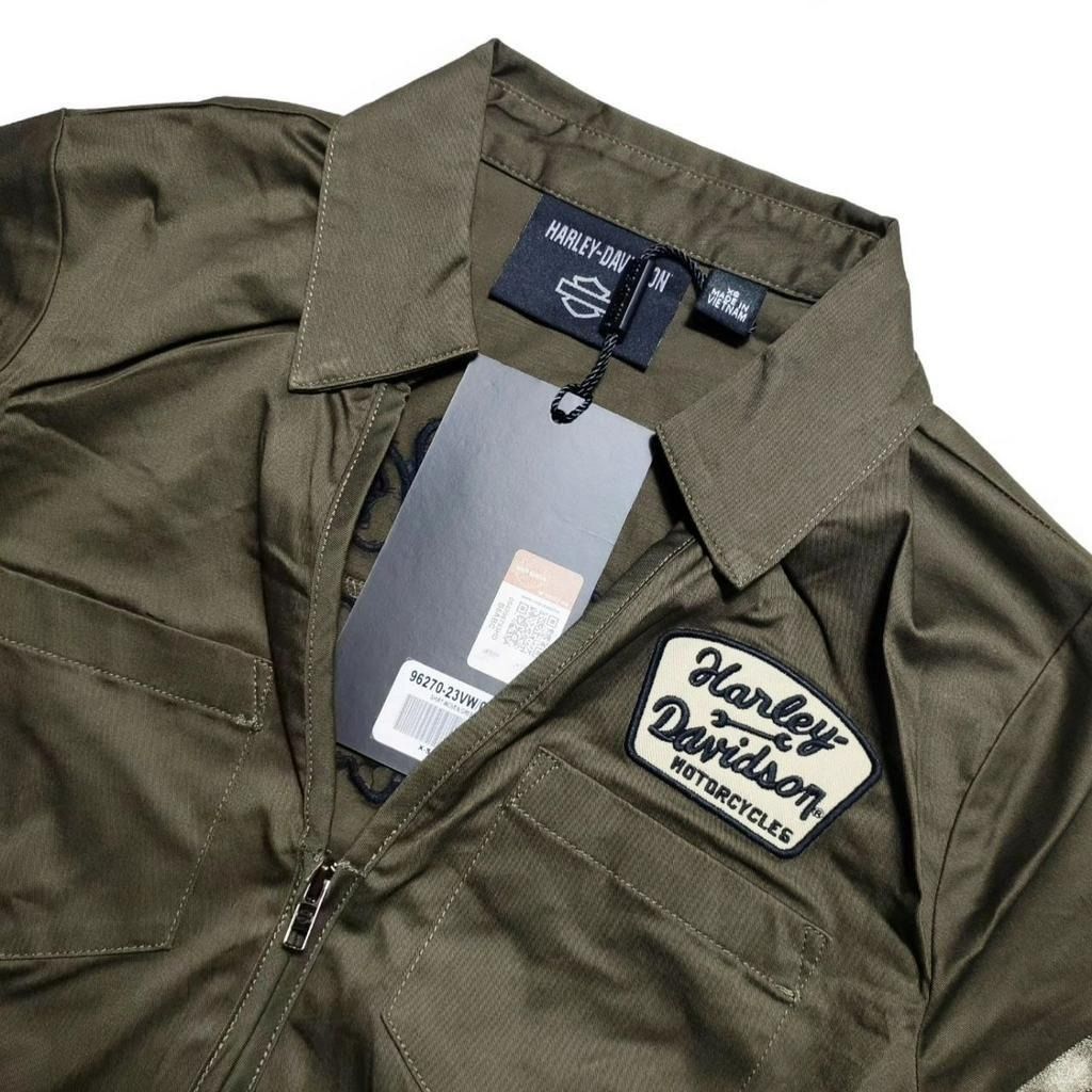 Harley Davidson Women Shirt Artisan Zip Front Kemeja Semi Jaket Wanita ...