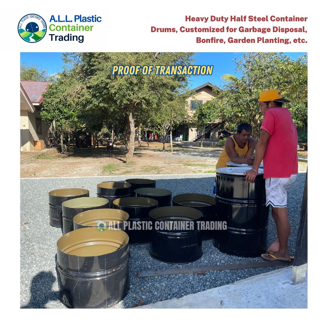 Heavy Duty Half Steel Container Drums, Customized for Garbage Disposal ...