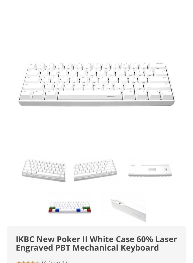 IKBC New Poker II White Case 60% Laser Engraved PBT Mechanical Keyboard ...