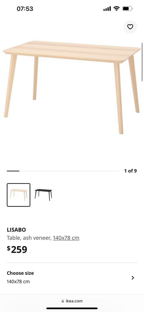 Ikea Lisabo Dining Table Set with 4x chairs, Furniture & Home Living ...