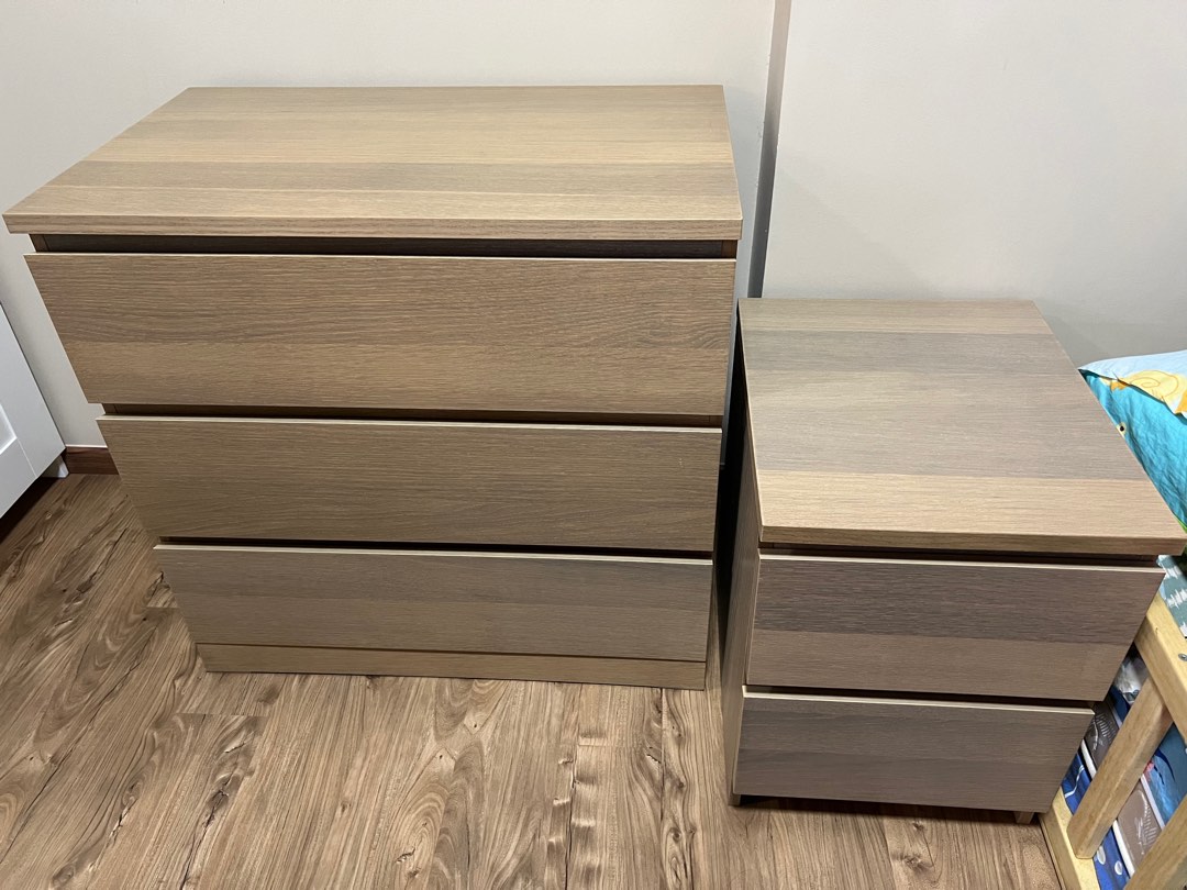 Ikea Malm drawer + side table, Furniture & Home Living, Furniture ...