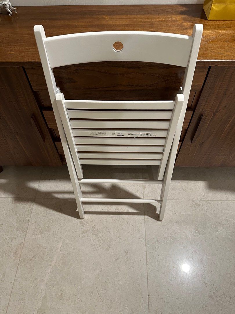 Ikea Terje Foldable wooden chair white, Furniture & Home Living, Furniture, Chairs on Carousell