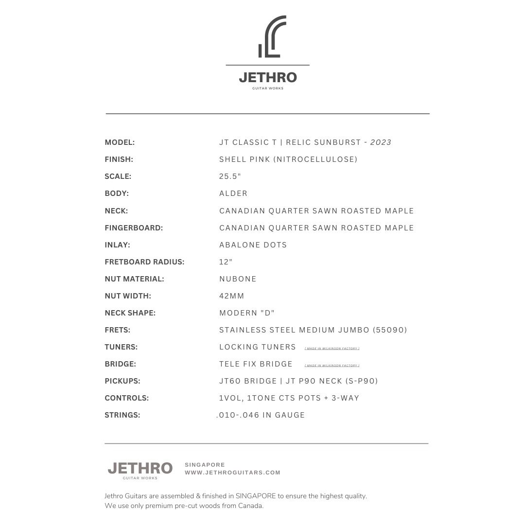 Jethro Guitar Works | Telecaster Electric Guitar With Roasted Maple ...