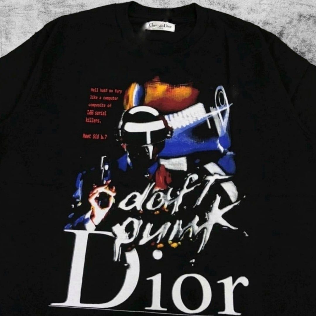 Kaos Christian Dior Daft Punk Hitam on Carousell