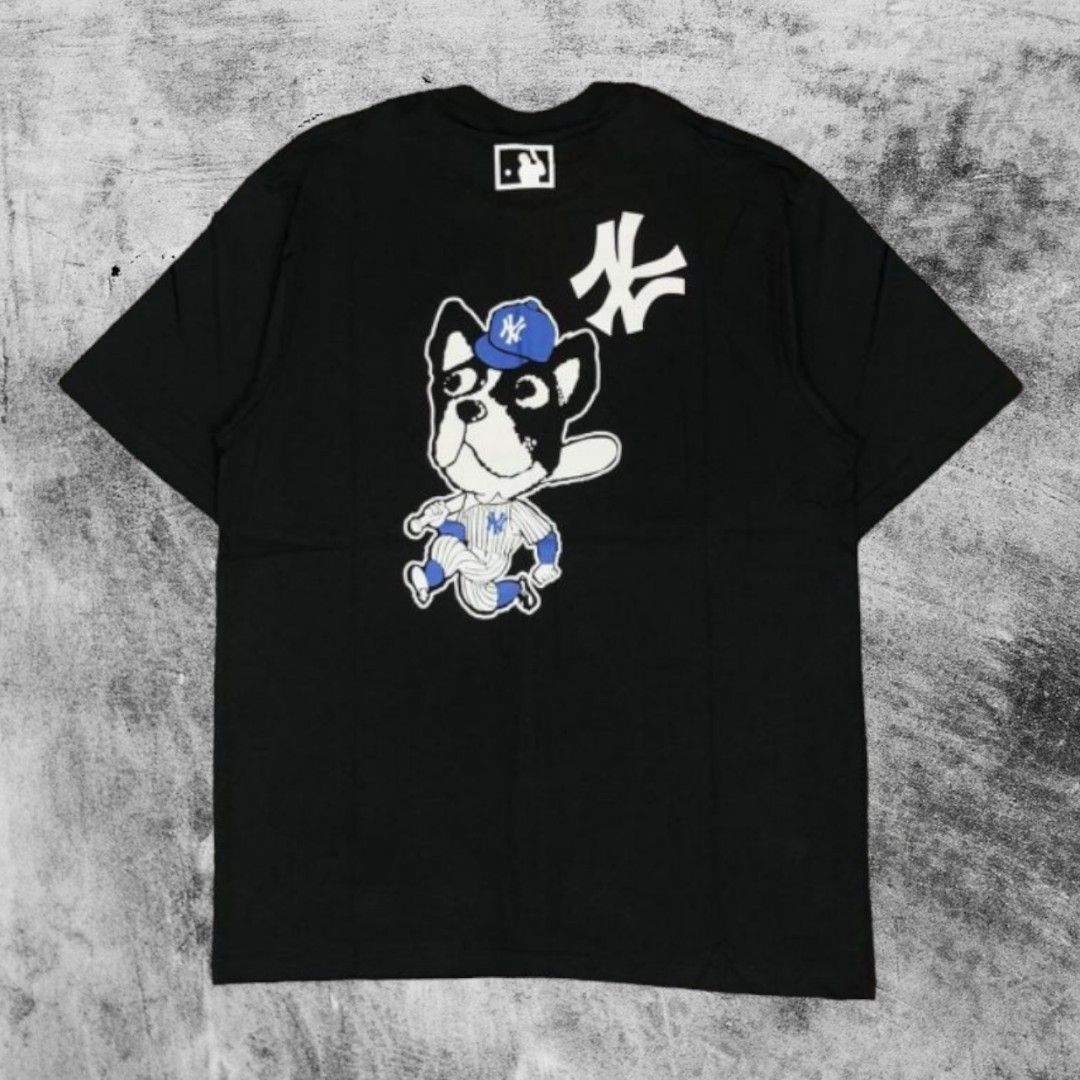 Kaos MLB New York Yankees Dog Hitam, Fesyen Pria, Pakaian , Atasan di ...