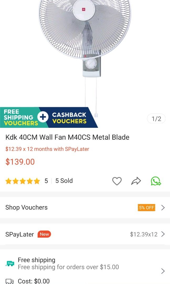 KDK wall fan KU408, Furniture & Home Living, Lighting & Fans, Fans on ...