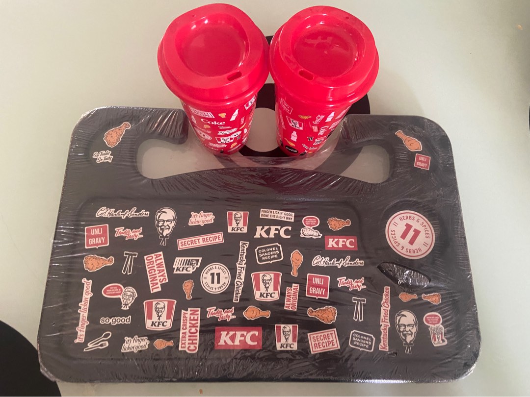 KFC Limited Edition Car Tray and 2pcs KFC Tumbler on Carousell