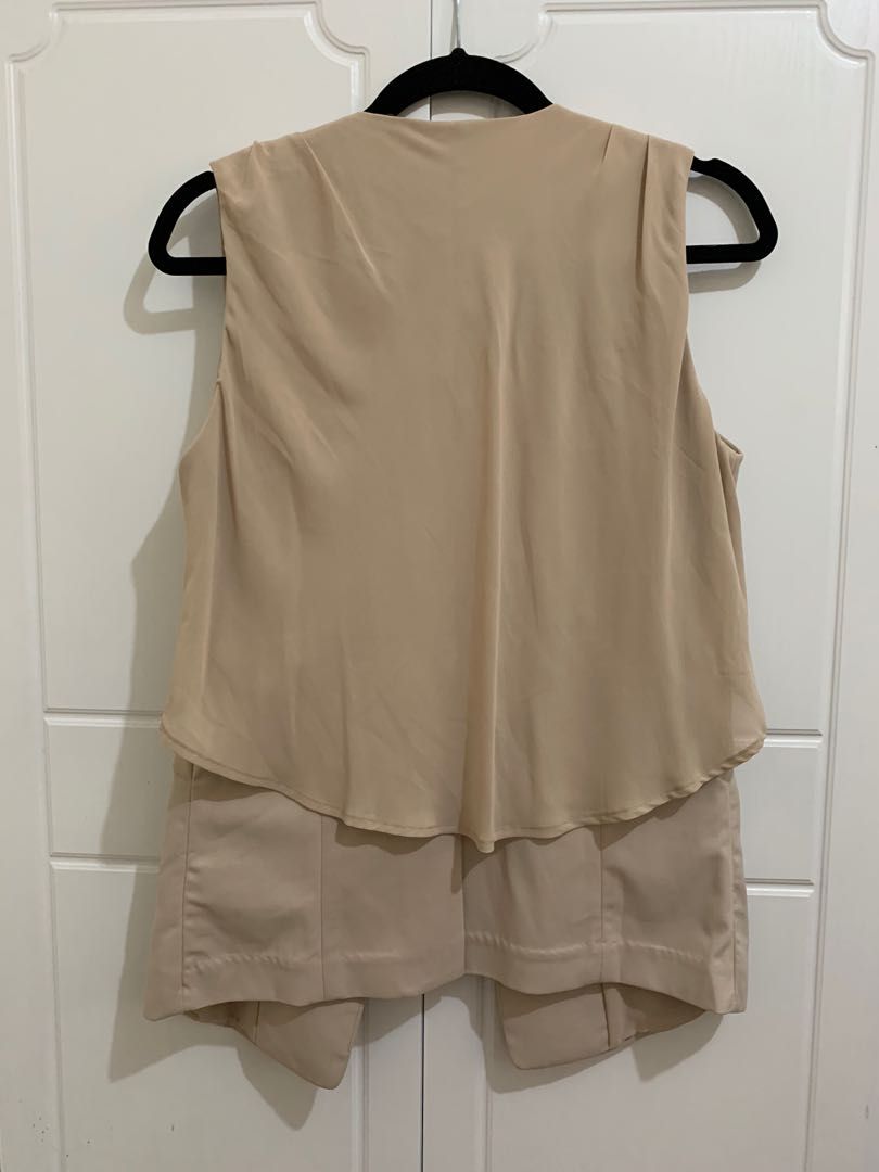 Kitterick Beige Nude Tan Waistcoat Vest like Zara on Carousell