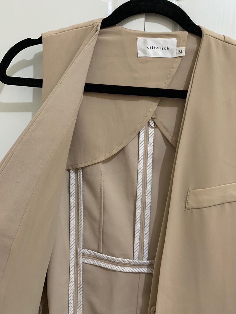 Kitterick Beige Nude Tan Waistcoat Vest like Zara on Carousell
