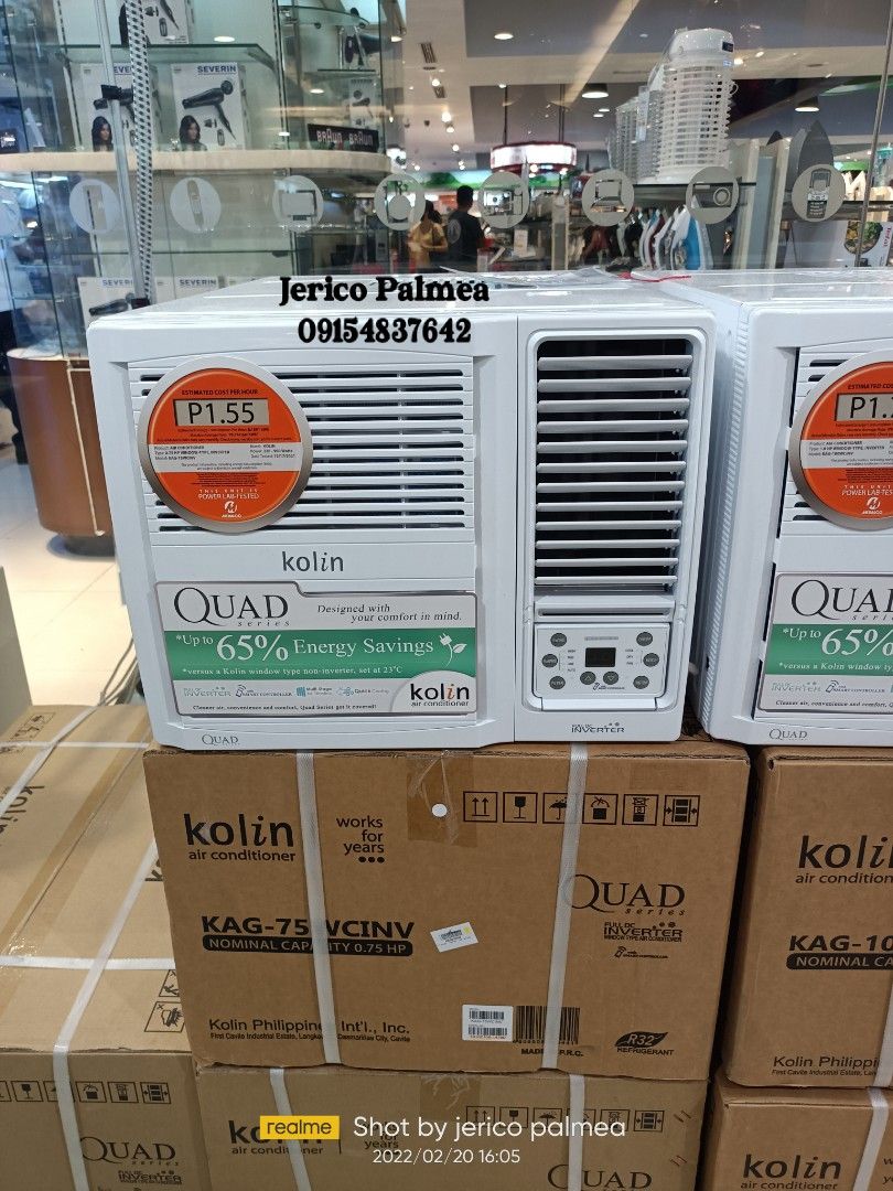 Kolin window type aircon quad series inverter, TV & Home Appliances ...