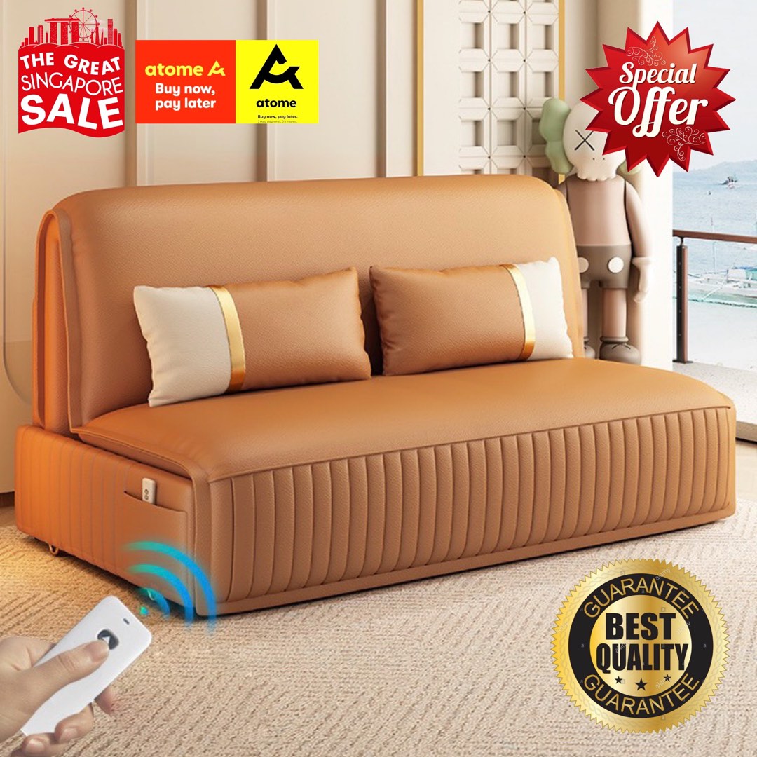 Length 90cm Ellis Designer Electric/ Motorised Extendable Sofa Bed With ...