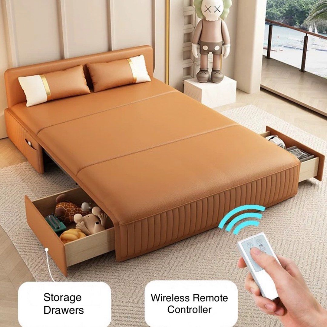 Length 90cm Ellis Designer Electric/ Motorised Extendable Sofa Bed With ...