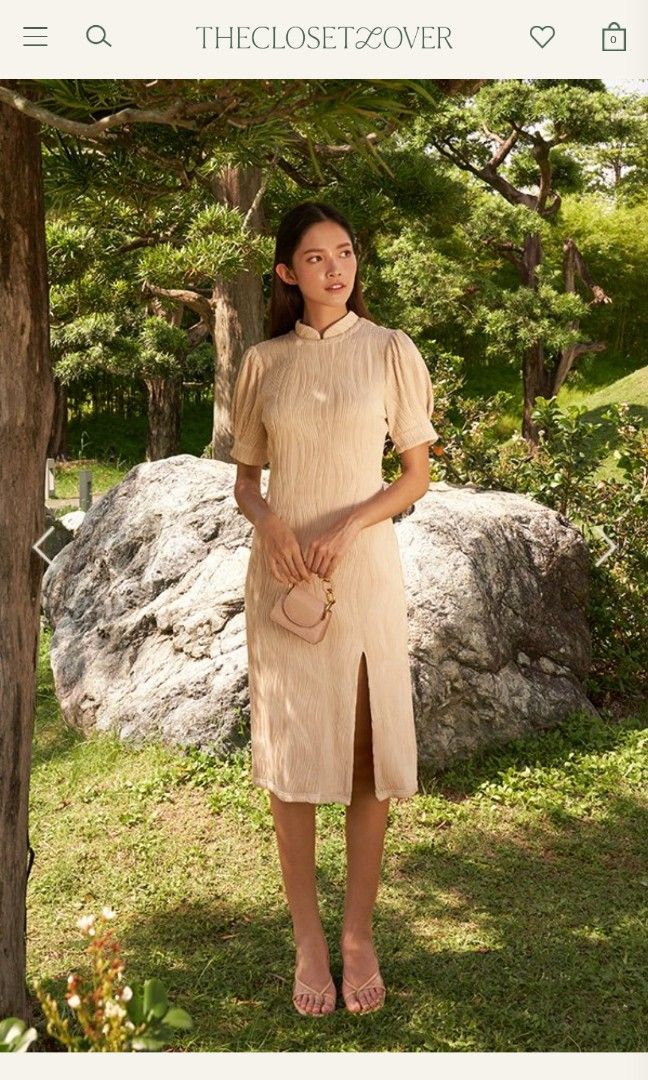 Ling 2 way textured qipao, Women's Fashion, Dresses & Sets, Dresses on ...