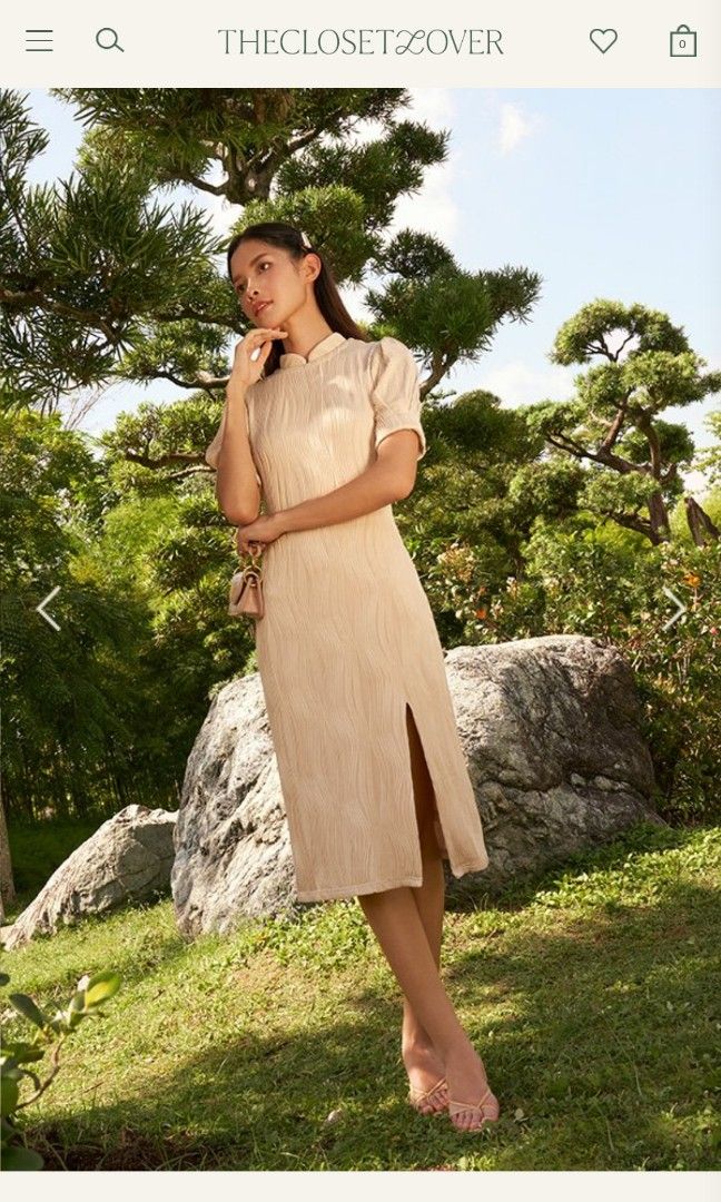 Ling 2 way textured qipao, Women's Fashion, Dresses & Sets, Dresses on ...