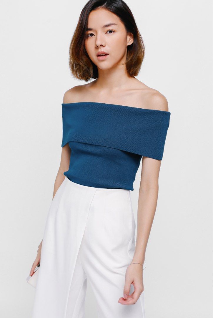 Love Bonito Taria Off Shoulder Knit Top, Women's Fashion, Tops, Other ...