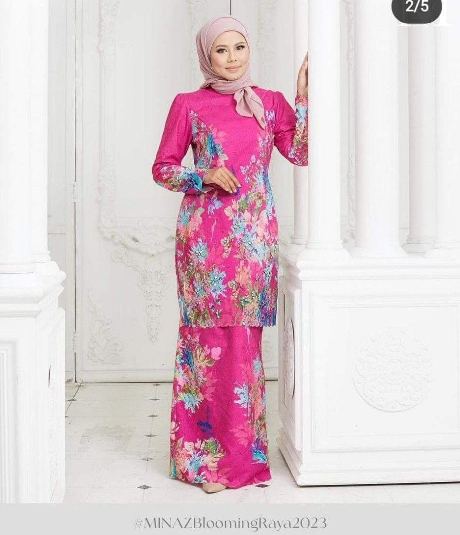 MINAZ JOANNA KURUNG MAGENTA, Women's Fashion, Muslimah Fashion, Baju ...