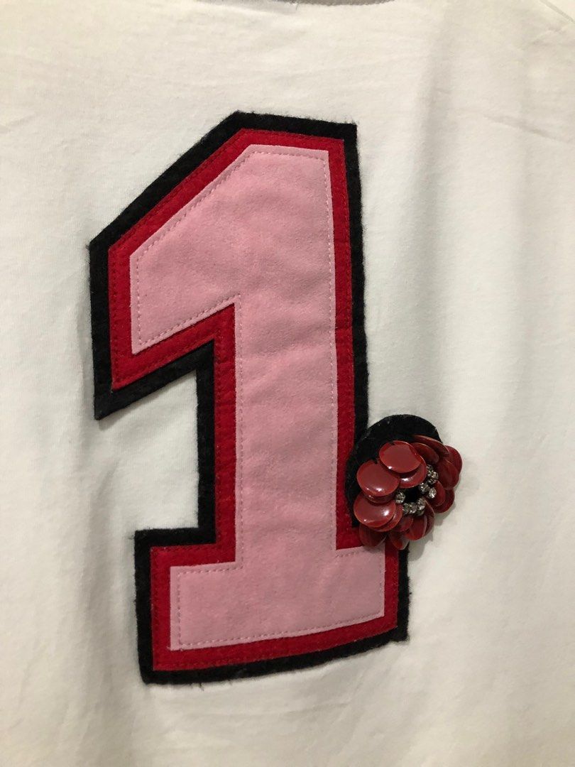 MIU MIU NUMBER 1 PATCH LOGO, Women's Fashion, Tops, Shirts on Carousell