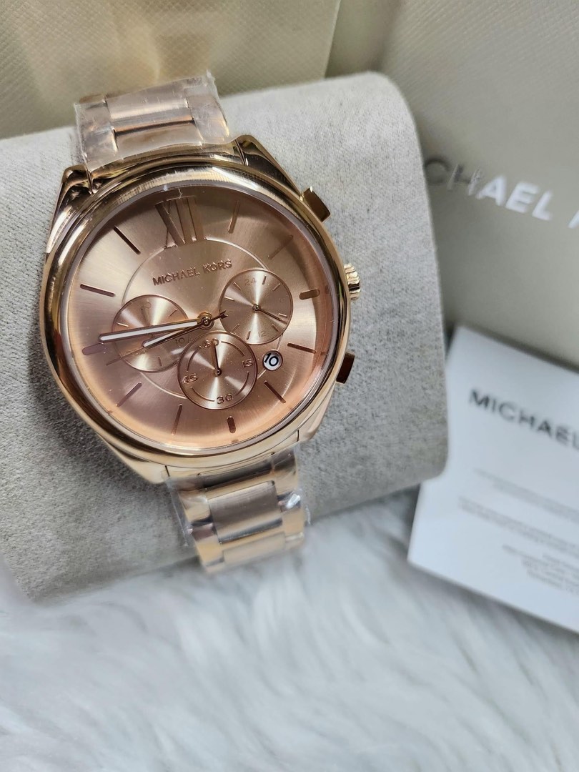 MK 7108 Women's Jan Chronograph Rose Gold-Tone Stainless Steel Watch on ...
