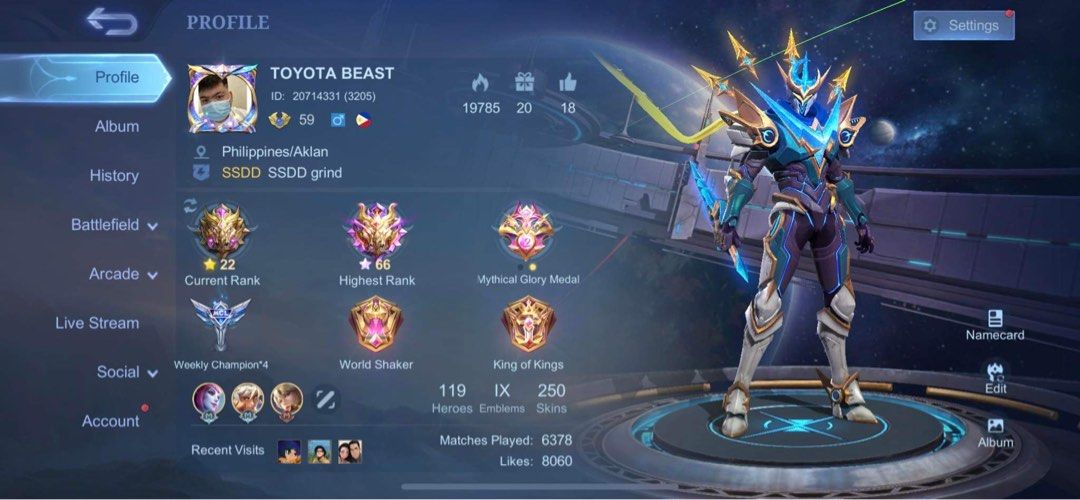 ML Mobile Legends Account MYTHICAL GLORY, Video Gaming, Video Games ...
