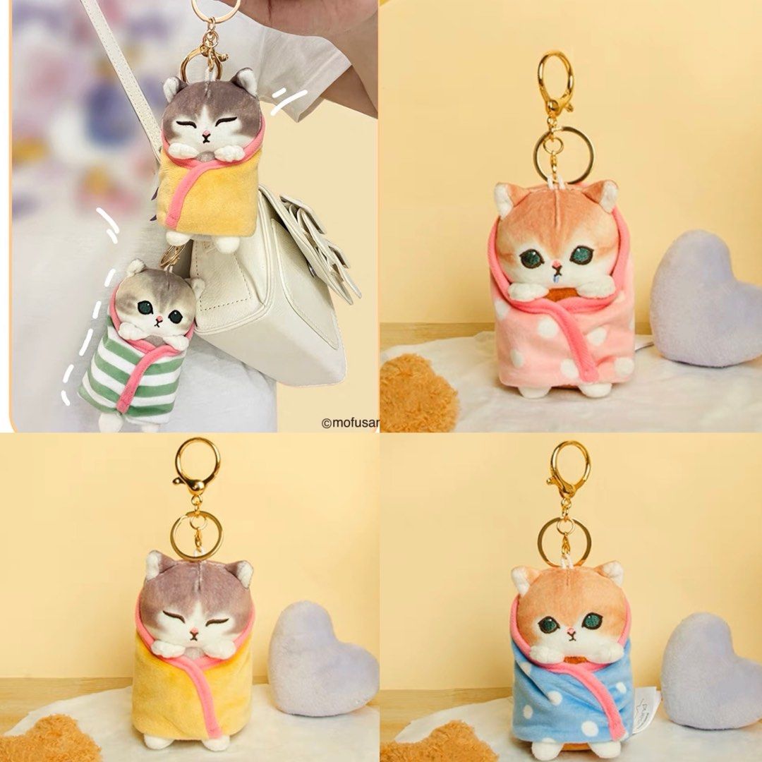 AUTHENTIC MOFUSAND KITTEN CATS KEYCHAIN PLUSH sleeping, Hobbies & Toys ...