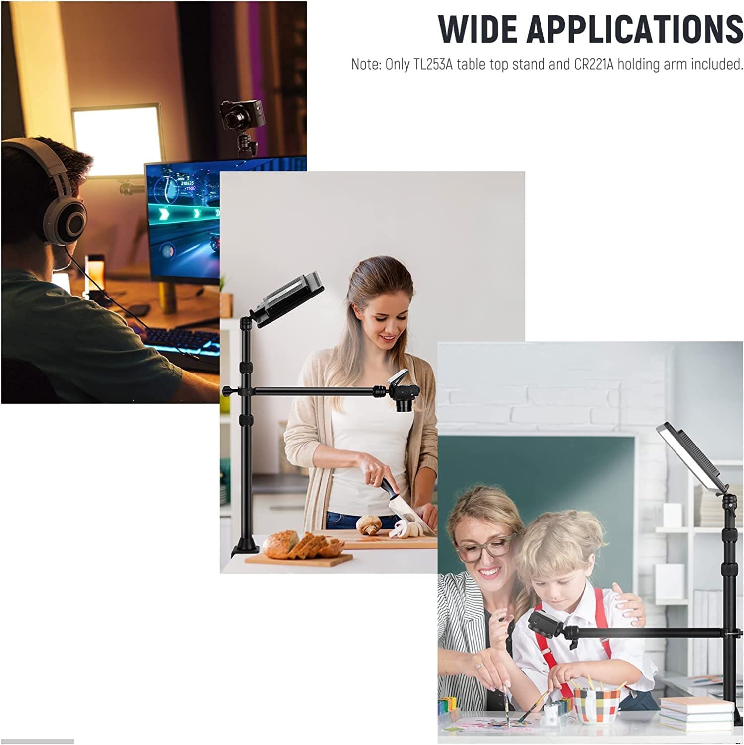 NEEWER Tabletop Camera Mount Stand with Flexible Arm, Overhead Height ...