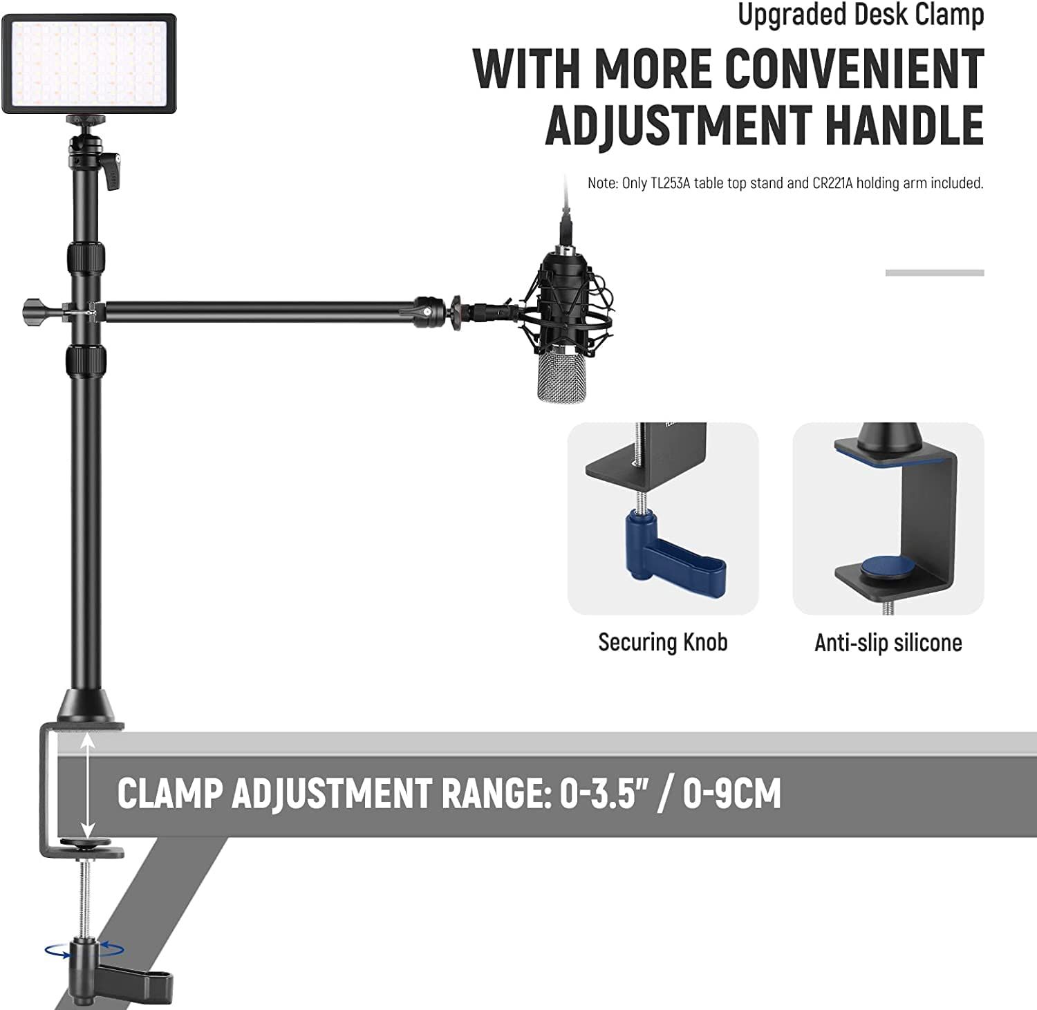 NEEWER Tabletop Camera Mount Stand with Flexible Arm, Overhead Height ...