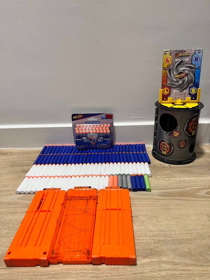 Nerf gun bullet refills, bullets holder and shooting pot, Hobbies ...