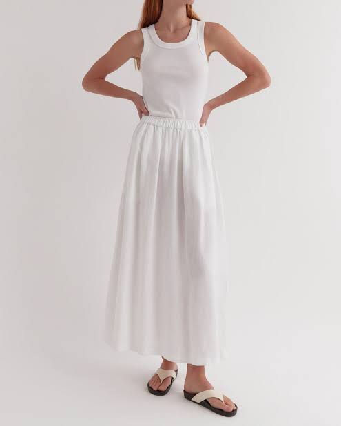 NEW Rok Linen long skirt a line rok panjang hijab, Fesyen Wanita ...