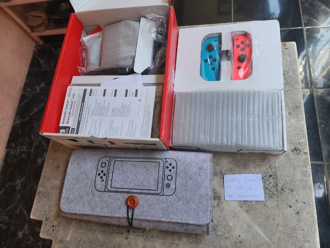 Nintendo Switch OLED Screen Model Neon Fullset 02, Video Game, Konsol ...