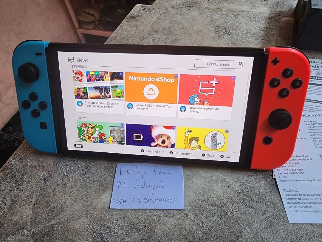 Nintendo Switch OLED Screen Model Neon Fullset 02, Video Game, Konsol ...